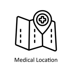 Medical location filled outline icon style Vector Image