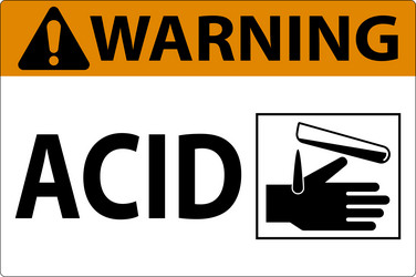 Caution acid sign on white background Royalty Free Vector