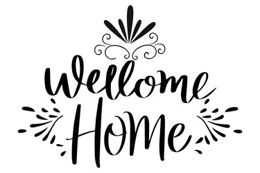 Welcome home word text Royalty Free Vector Image