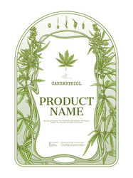 Cannabis template for product label cosmetic Vector Image