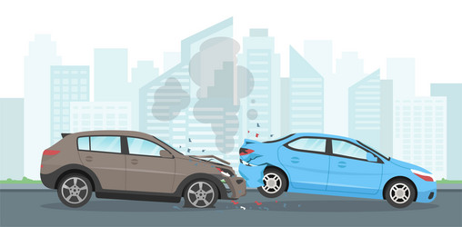 Road traffic accident scene Royalty Free Vector Image