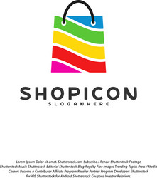 Color shop logo template design Royalty Free Vector Image