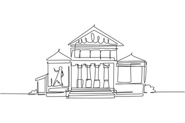 Continuous one line drawing of classic art Vector Image