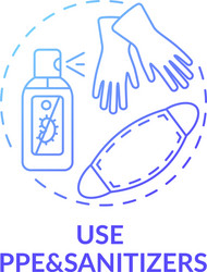 Ppe blue gradient concept icon Royalty Free Vector Image