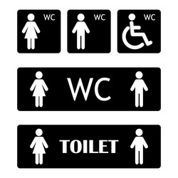 Wc sign for restroom toilet Royalty Free Vector Image
