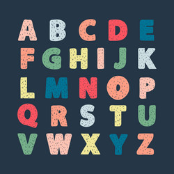 Colorful 3d lower case alphabet Royalty Free Vector Image