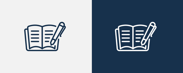 Book with marker icon thin line with marker Vector Image