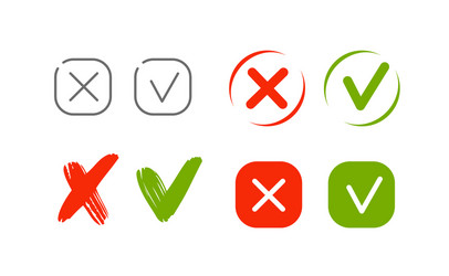 Dos and dont good bad icon check negative Vector Image