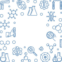 Chemistry outline square frame chemical Royalty Free Vector