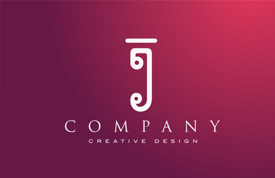 J letter design with pink colour and circles Vector Image