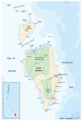 Map of the east indian island great nicobar Vector Image