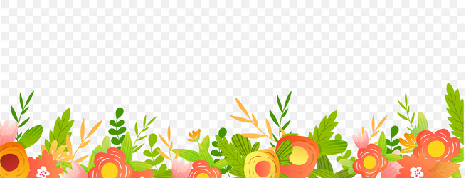 Bright spring summer flowers border Royalty Free Vector