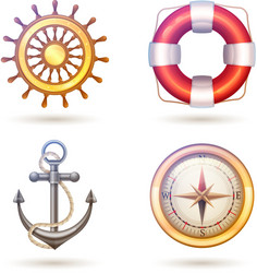 Set of nautical symbols Royalty Free Vector Image