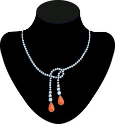 A womans necklace with precious stones Royalty Free Vector