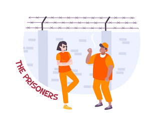 Artistic drawing hands prisoner in prison Vector Image