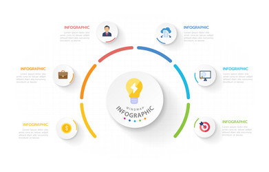 Infographic 5 steps timeline roadmap circle topics