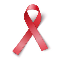 Aids day red ribbon emblem Royalty Free Vector Image