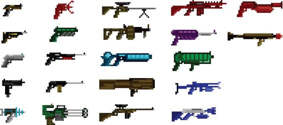 Pixel firearm game Royalty Free Vector Image - VectorStock
