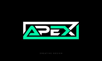 Apex modern typography monogram logo Royalty Free Vector