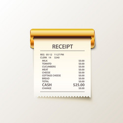 Shop receipt cartoon isolated Royalty Free Vector Image