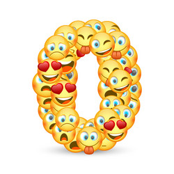 A set of emoticons shaped as one number Royalty Free Vector