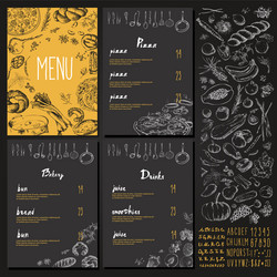 Vintage chalk drawing burger menu design Vector Image