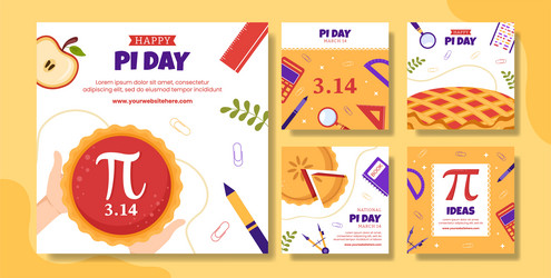 World pi day vertical poster with mathematical Vector Image
