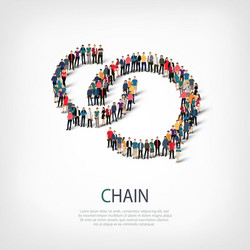 Group people form chain link Royalty Free Vector Image