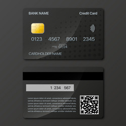 Credit cards mockup design front and back with Vector Image