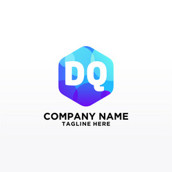 Dq initial logo with colorful circle template Vector Image