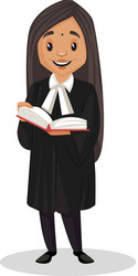 Cute judge girl cartoon character standing Vector Image