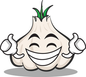 Angry face garlic cartoon character collection Vector Image
