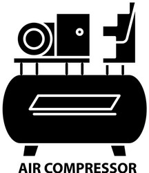 Air compressor icon black sign Royalty Free Vector Image