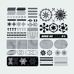 Asset pack design elements icon set Royalty Free Vector