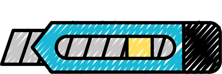 Graphic design cutter tool equipment Royalty Free Vector