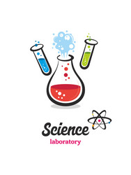 Laboratory chemical research flat design Vector Image
