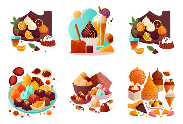 Set of muslim sweets ramadan Royalty Free Vector Image