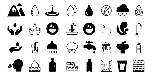 Water flat icon white background Royalty Free Vector Image