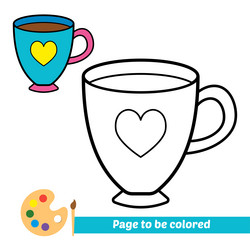 Coloring book for kids cup Royalty Free Vector Image