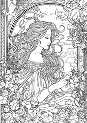 Enchanted realm princess coloring book pages Vector Image