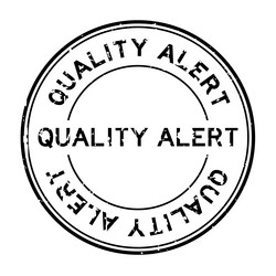 Grunge black quality alert word square rubber Vector Image
