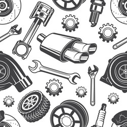 Car repair automobile parts seamless line pattern Vector Image