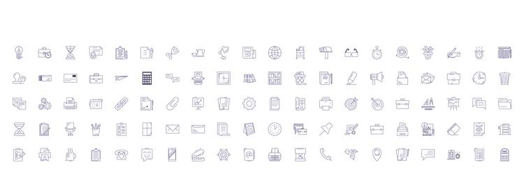 Remote management line icons signs set design Vector Image