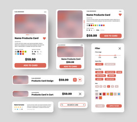 Set of product ui cards with rounded corners Vector Image