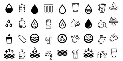 Water flat icon white background Royalty Free Vector Image