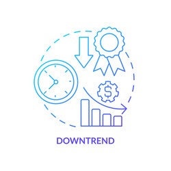 Downtrend turquoise concept icon Royalty Free Vector Image