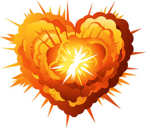 Warning explosive heart Royalty Free Vector Image