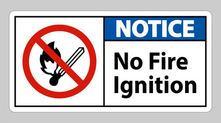 Warning no fire ignition symbol sign on white Vector Image