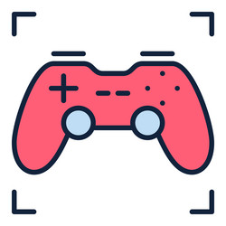 Red game controller - gamepad controlling device Vector Image