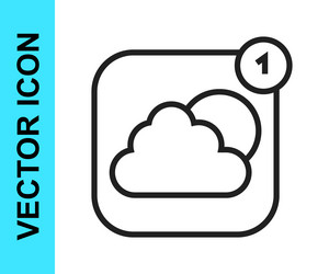 Black line weather forecast app icon isolated Vector Image